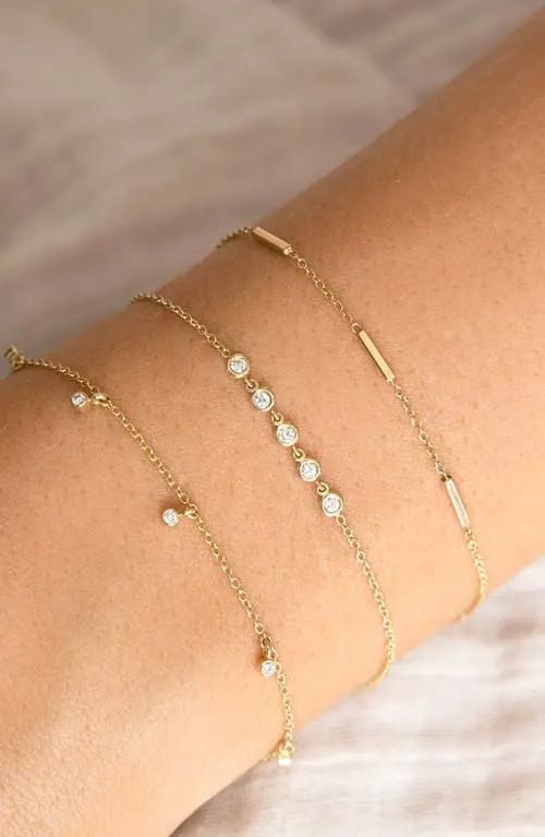 Zoe Chicco 14k Gold Bar Station Bracelet