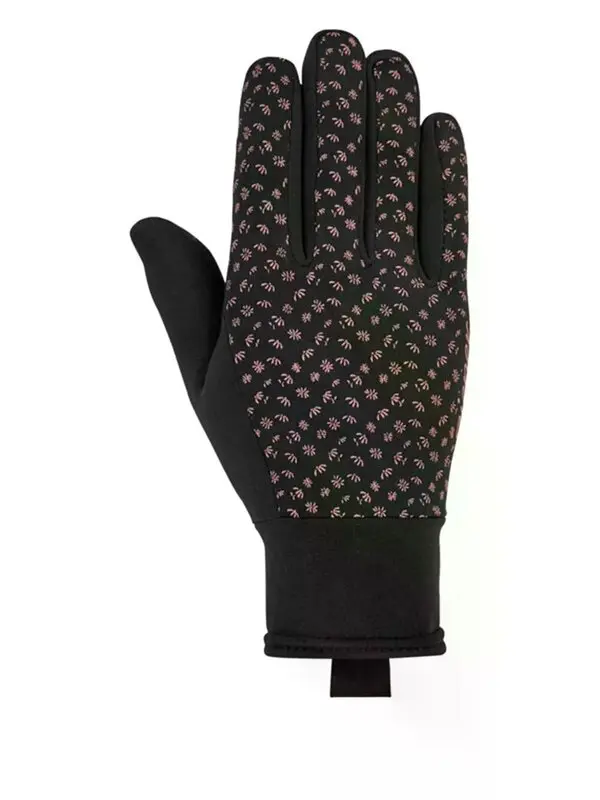 ZIENER Flower-print Gloves - Black