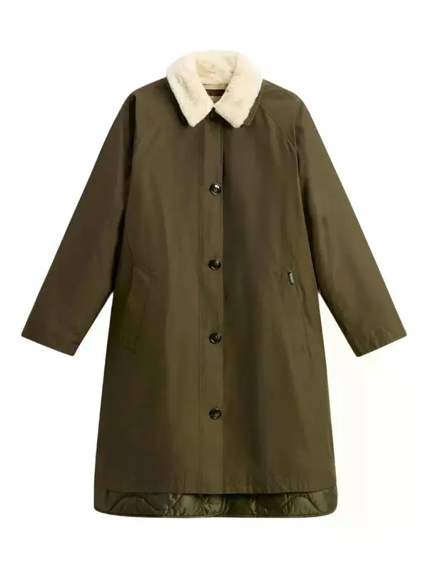 Woolrich Padded Coat With Faux-fur Collar - Green