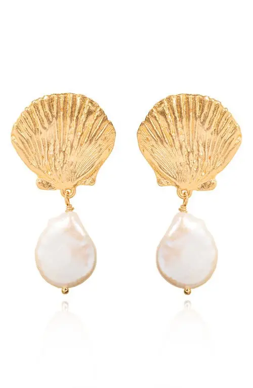 Sequin Vittoria Drop Earrings - Pearl