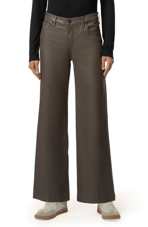 Kut From The Kloth Meg Coated High Waist Wide Leg Ankle Jeans - Toffee
