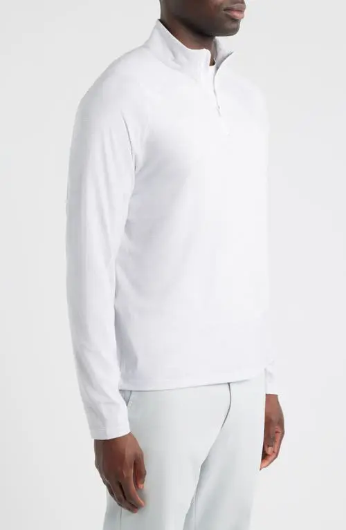 Johnnie-o Viktor Waffle Camo Print Quarter Zip Pullover - White