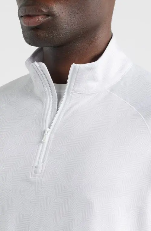 Johnnie-o Viktor Waffle Camo Print Quarter Zip Pullover - White