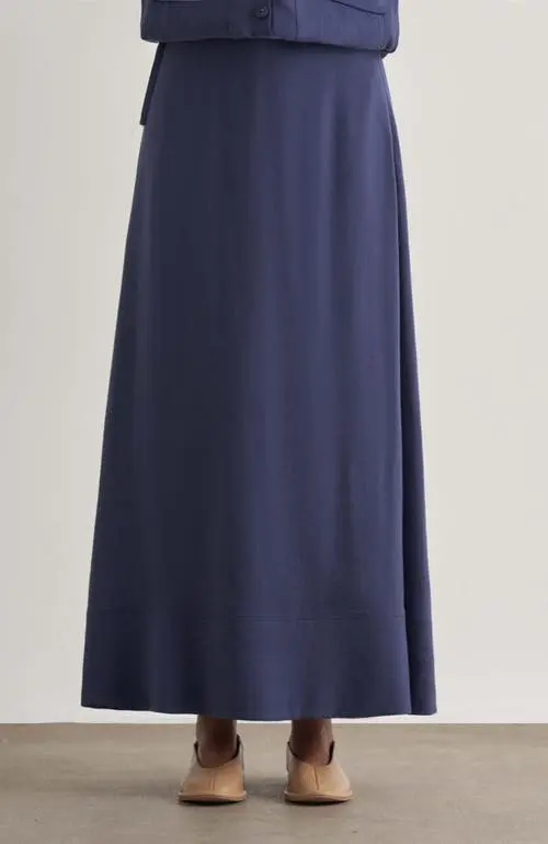 MIZALLE Flared Maxi Skirt - Indigo