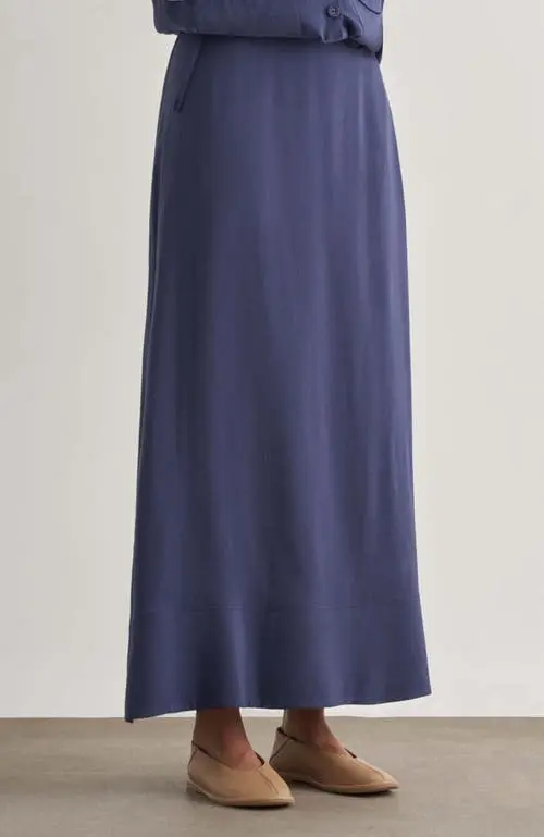 MIZALLE Flared Maxi Skirt - Indigo