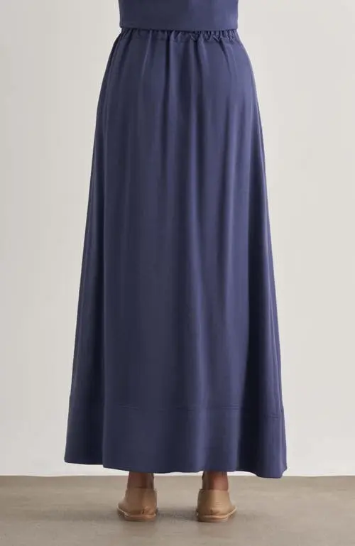 MIZALLE Flared Maxi Skirt - Indigo