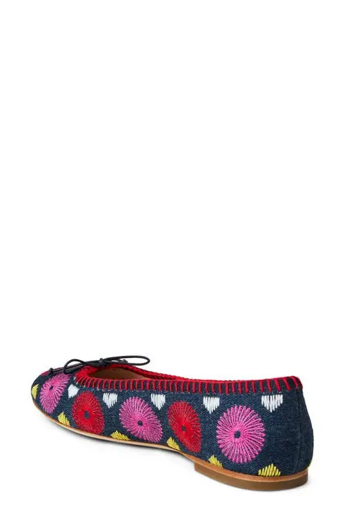 Jack Rogers Bettie Embroidered Flower Ballet Flat