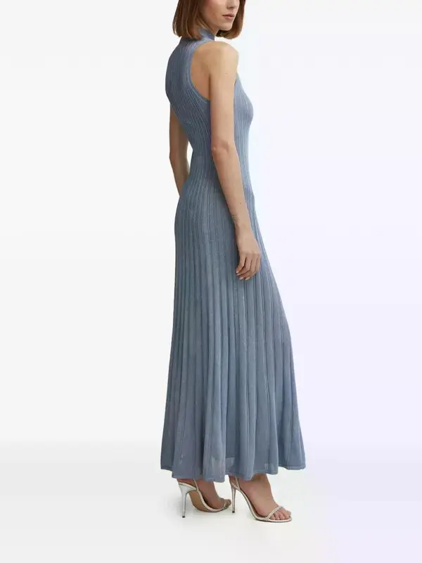 ivy and oak maxi dress Ivy Oak Flora Ribbed High-Neck Maxi Dress - Blue - 25% Off
