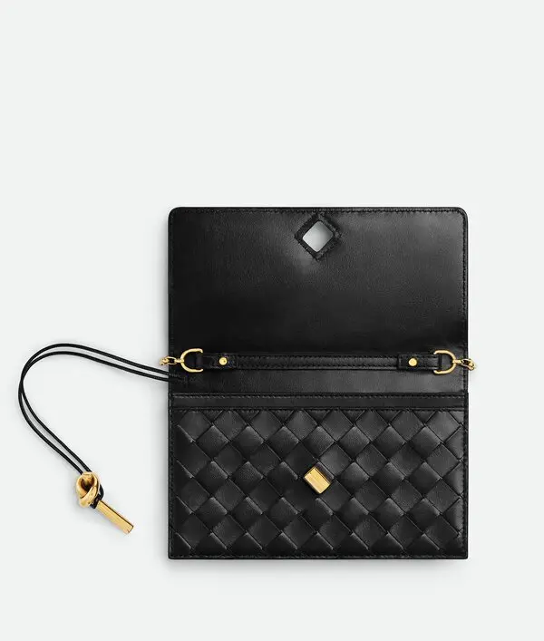 Bottega Veneta Andiamo Pouch On Chain - Black
