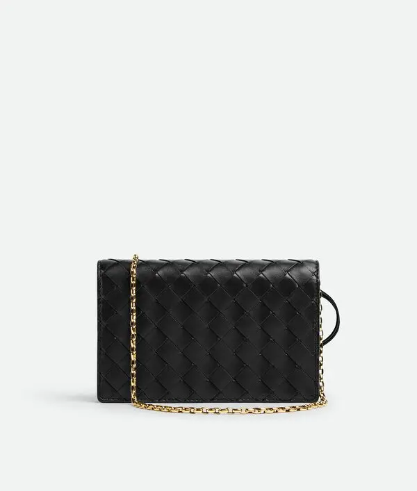 Bottega Veneta Andiamo Pouch On Chain - Black