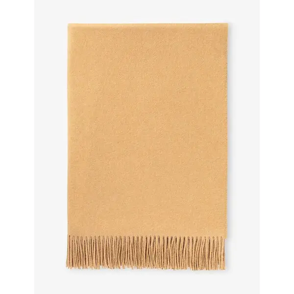 Johnstons Of Elgin Plain Cashmere Throw 190cm X 140cm - Camel