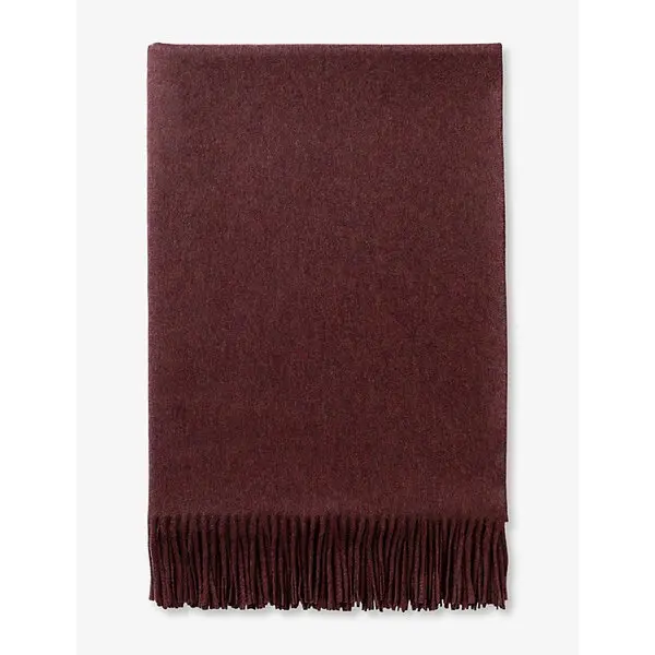 Johnstons Of Elgin Plain Cashmere Throw 190cm X 140cm - Damson