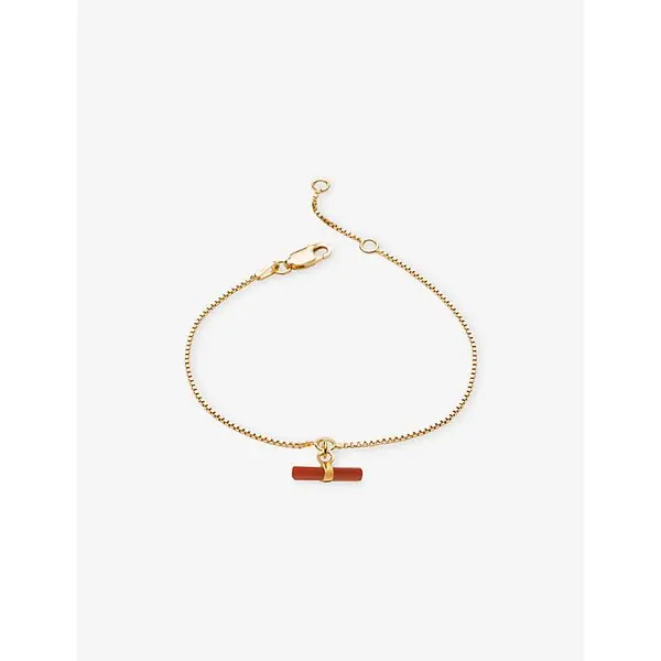 RACHEL JACKSON Vitality Carnelian T-bar Bracelet - Gold