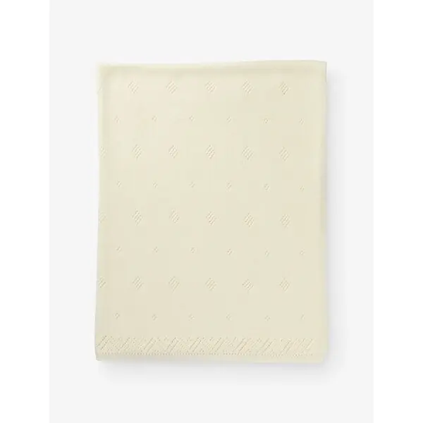 Johnstons Of Elgin Pointelle Cashmere Baby Blanket 112cm X 80cm - Ecru