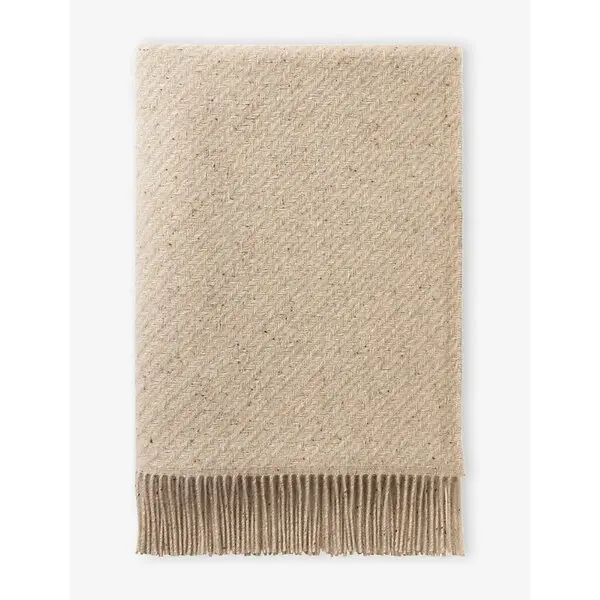 Johnstons Of Elgin Lofty Twill Cashmere Throw 190cm X 140cm - Cream Dun