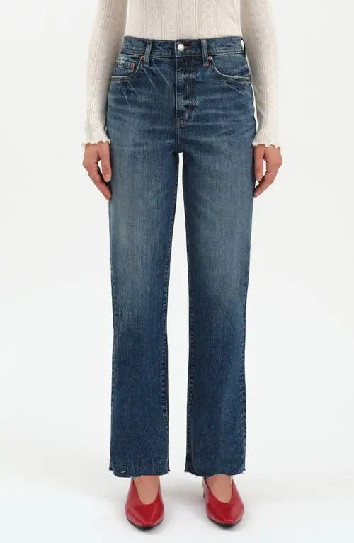 DAZE Raw Hem High-waist Straight-leg Jeans - Authentic