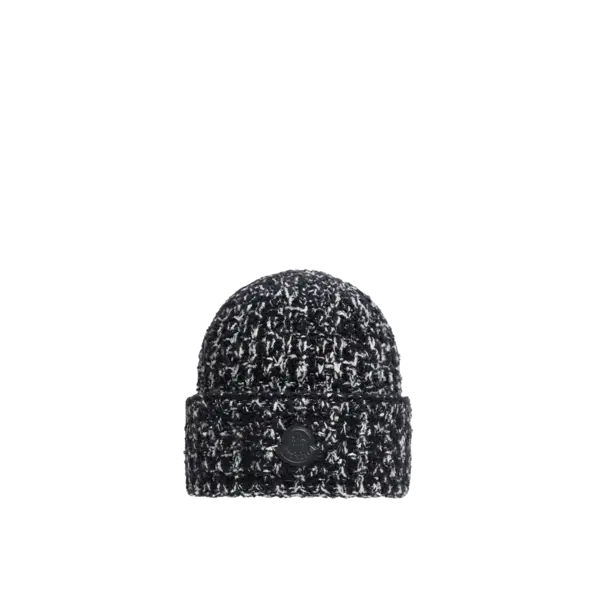 Moncler Wool And Cotton Blend Beanie - Black