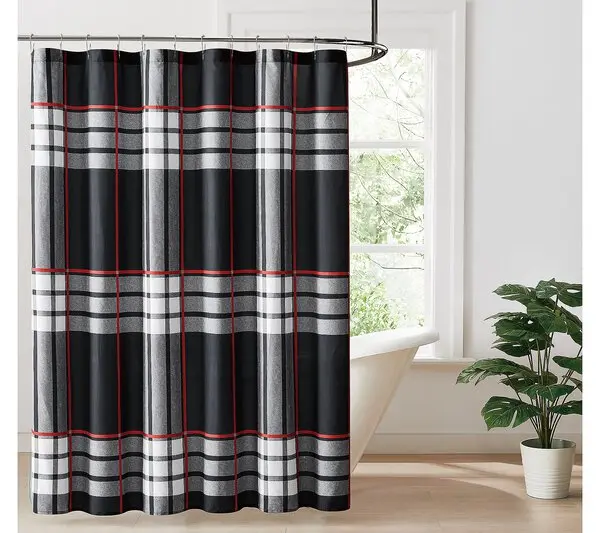 TRULY SOFT Danbury Plaid Shower Curtain - One-color