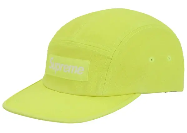 Supreme Washed Chino Twill Camp Cap - Fluorescent Green