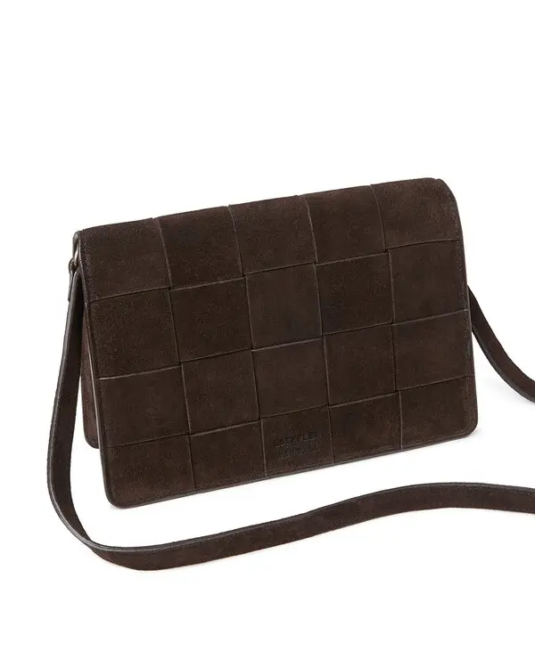 LOEFFLER RANDALL Delphine Leather Clutch - Dark Brown