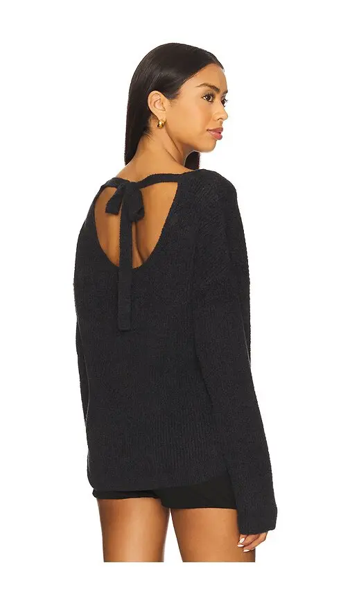 Barefoot Dreams Cozychic Lite Ribbed V Pullover With Back Tie