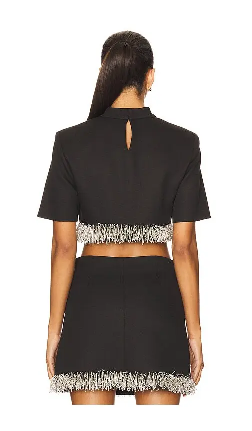 Simkhai Jalen Cropped Top With Embellished Hem