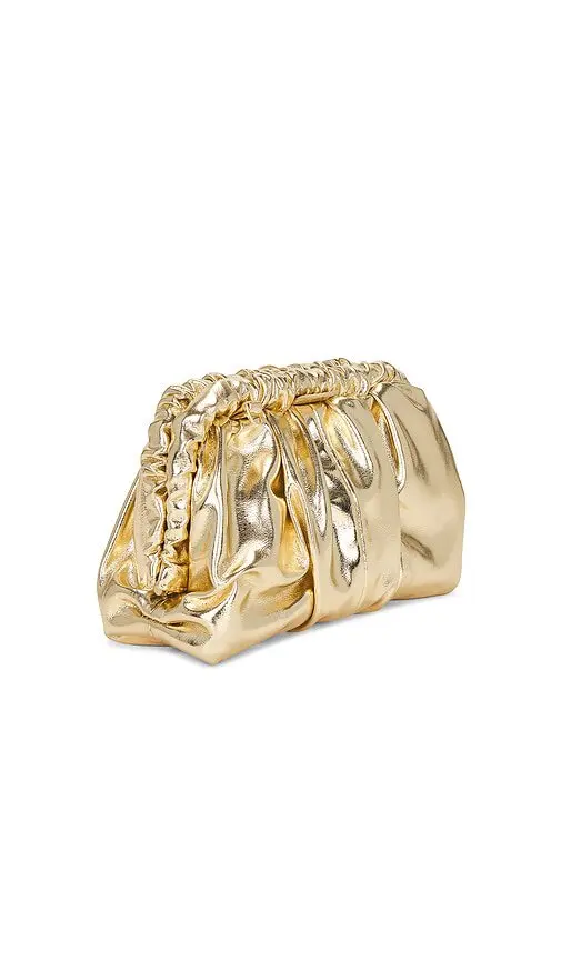 OLGA BERG Betty Metallic Clutch In Metallic - Gold