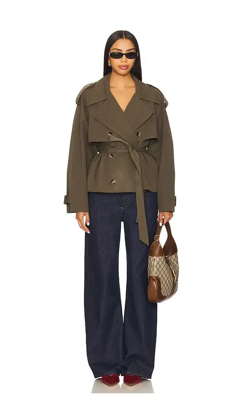 ELODIE THE LABEL Elodie Eleanor Cropped Trench Coat
