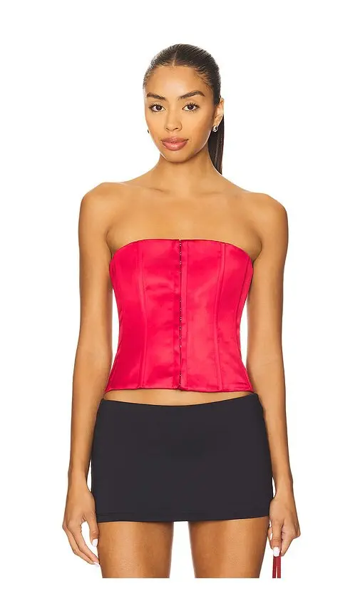 GUIZIO Satin Corset - Red