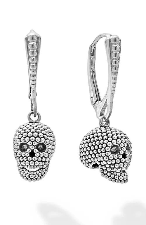 Lagos Caviar Bead Skull Earrings