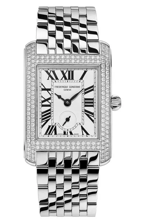 FREDERIQUE CONSTANT Classic Carrée Diamond Watch - Silver-tone
