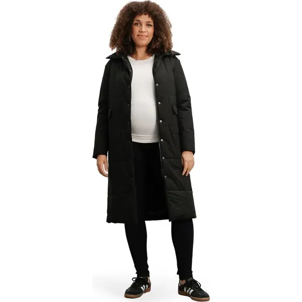 NOM MATERNITY Puffer Before And After Maternity Coat - Black