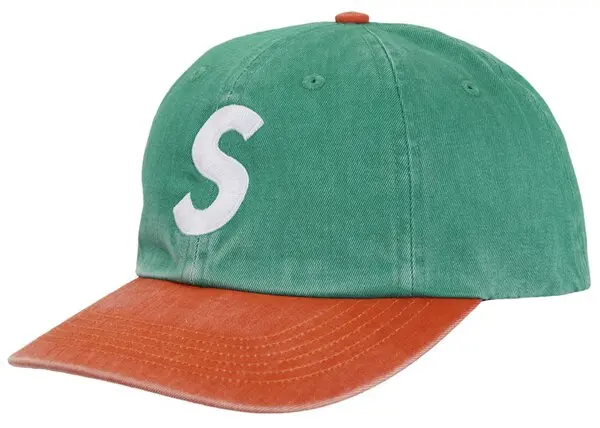Supreme Pigment Coated 2-tone S Logo 6-panel Cap - Green