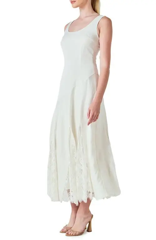 Endless Rose Lace Inset Satin Dress