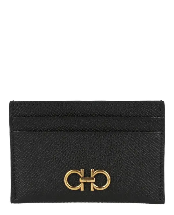 FERRAGAMO Gancini Credit Card Holder - Black