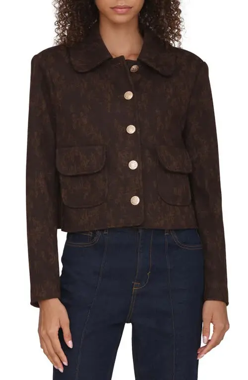 Bagatelle Floral Jacquard Crop Jacket Bitter Floral Editorialist
