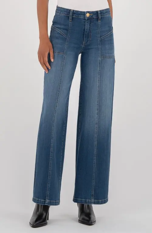 Kut From The Kloth Seamed Mid-rise Wide-leg Jeans