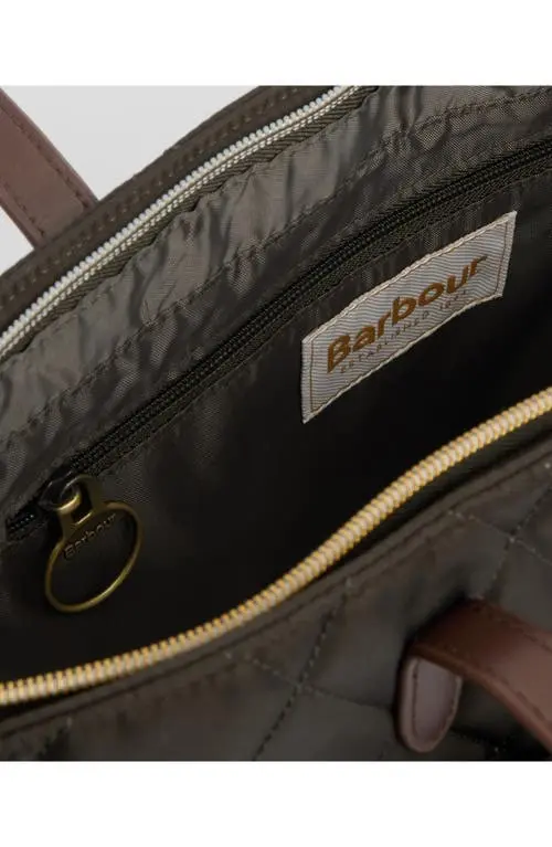 Barbour Quilted Nylon Tote - Olive