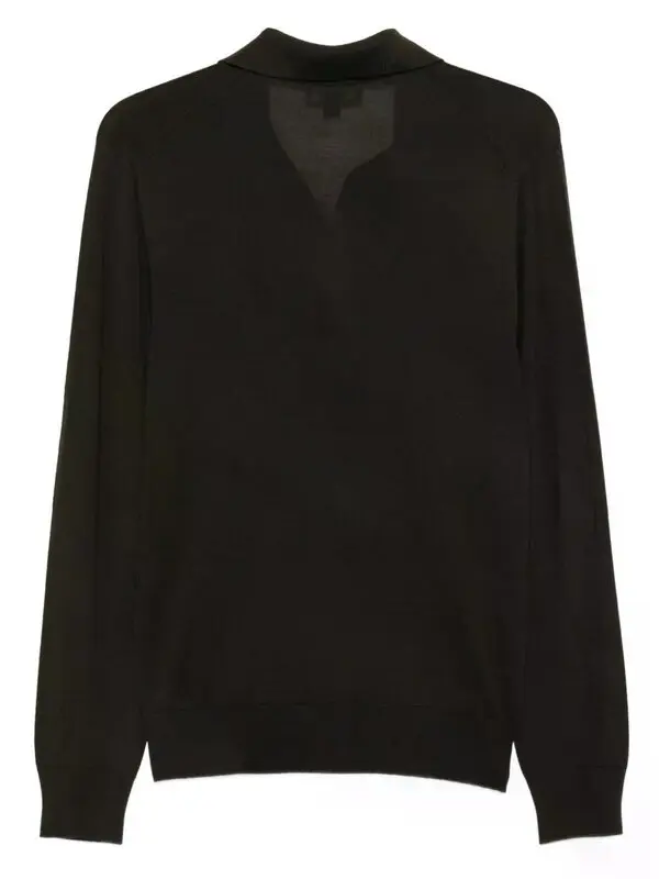 Sease Long-sleeved Polo Shirt - Brown
