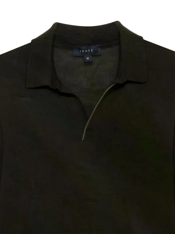 Sease Long-sleeved Polo Shirt - Brown