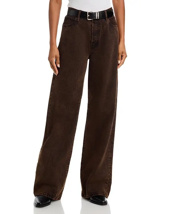 FRAME The Collegiate High-rise Wide-leg Jeans - Night Moth
