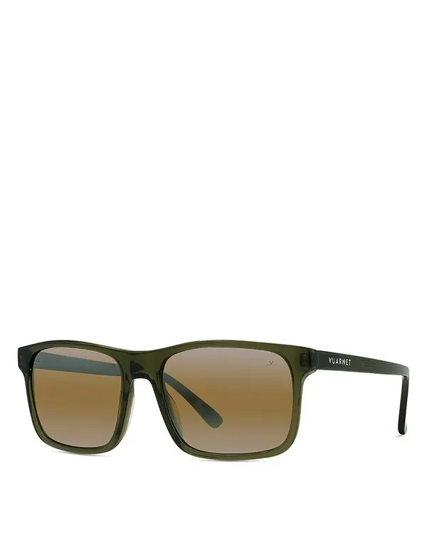Vuarnet Belvedere 01 Rectangle Sunglasses, 57mm - Transparent Khaki/brown