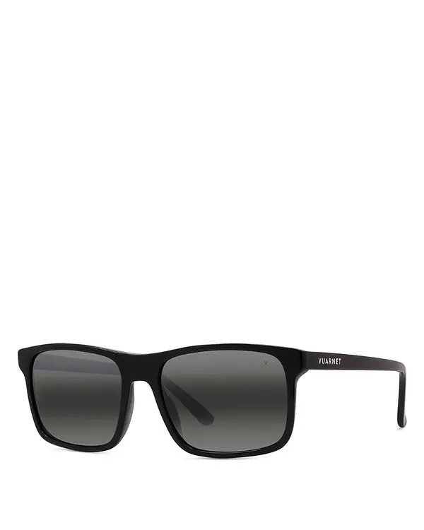 Vuarnet Belvedere 01 Rectangle Sunglasses, 57mm - Black/smoke