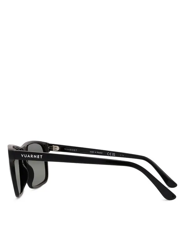 Vuarnet Belvedere 01 Rectangle Sunglasses, 57mm - Black/smoke