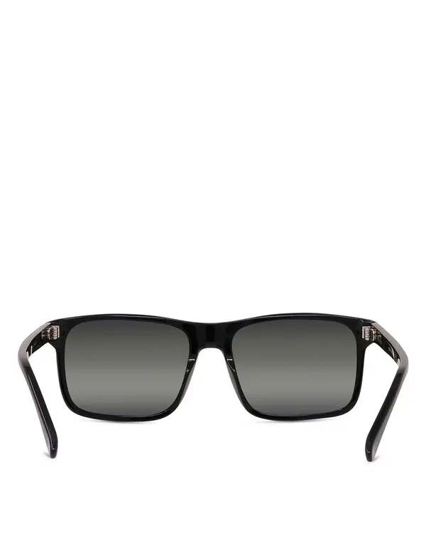 Vuarnet Belvedere 01 Rectangle Sunglasses, 57mm - Black/smoke