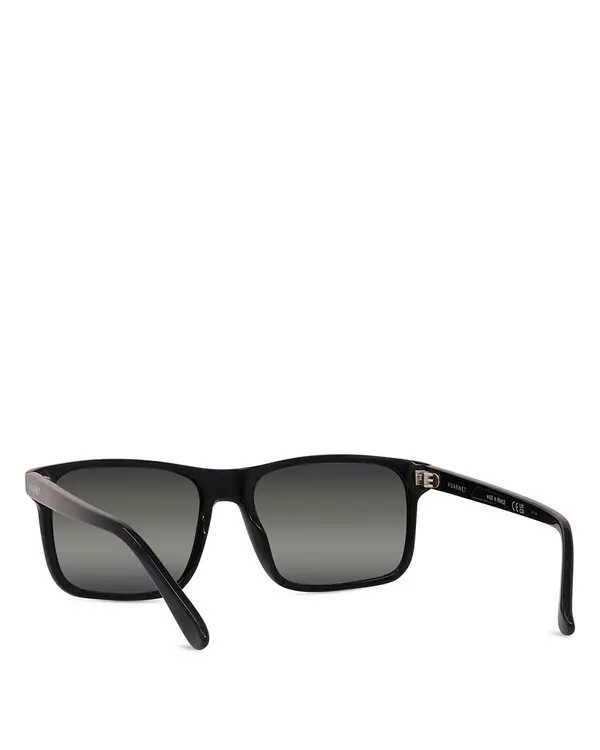 Vuarnet Belvedere 01 Rectangle Sunglasses, 57mm - Black/smoke