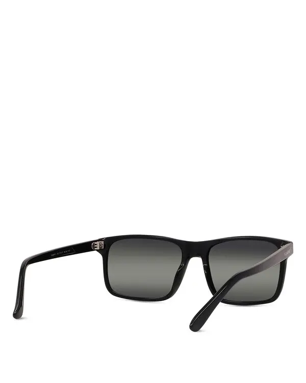 Vuarnet Belvedere 01 Rectangle Sunglasses, 57mm - Black/smoke