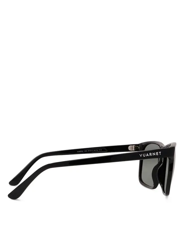 Vuarnet Belvedere 01 Rectangle Sunglasses, 57mm - Black/smoke