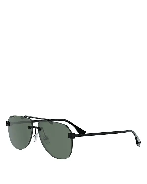 Fendi Sky Pilot Sunglasses - Black/solid Smoke Green
