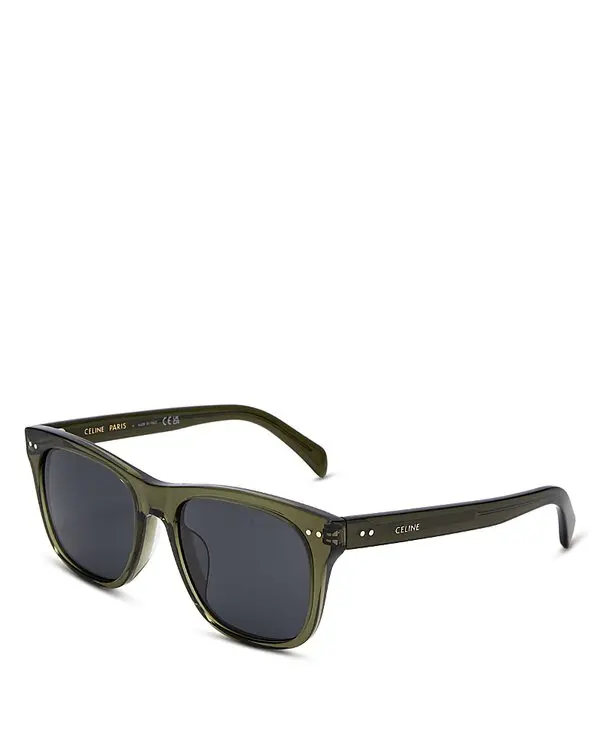 Celine 54mm Thin Square Sunglasses - Khaki/solid Smoke